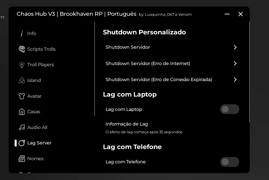 🇧🇷 Chaos Hub Traduzido〡Brookhaven